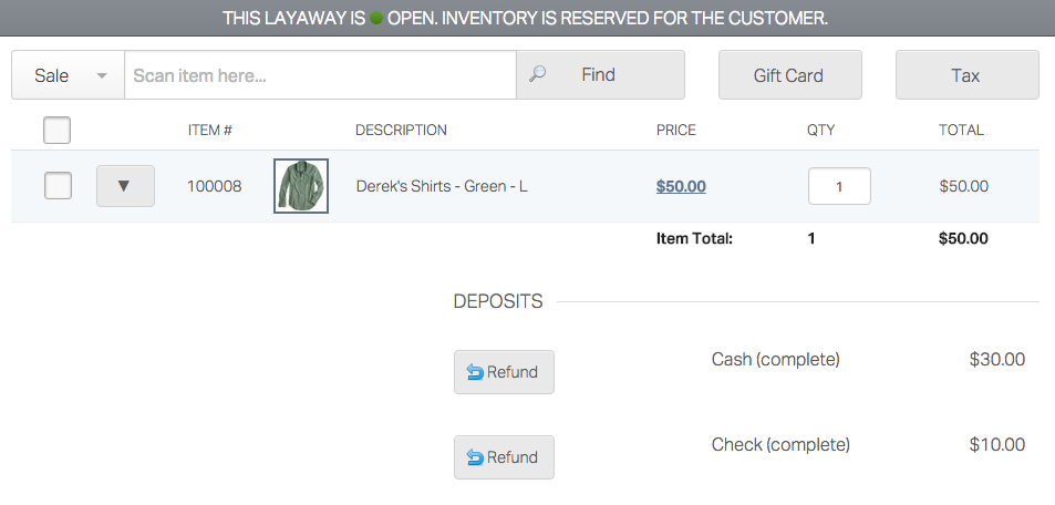 Using Layaways
