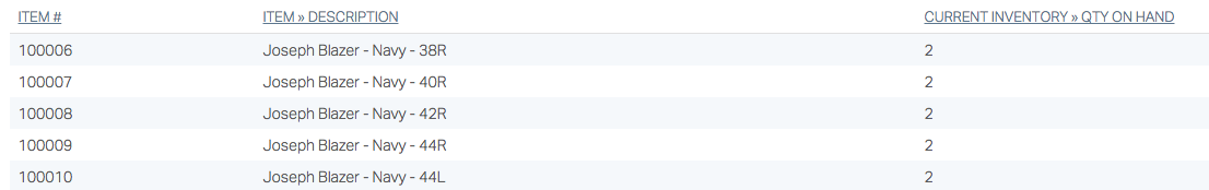 How can I see qtys of my entire current inventory?