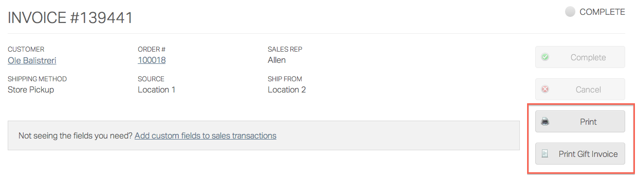 Reprinting Sales Order Invoices