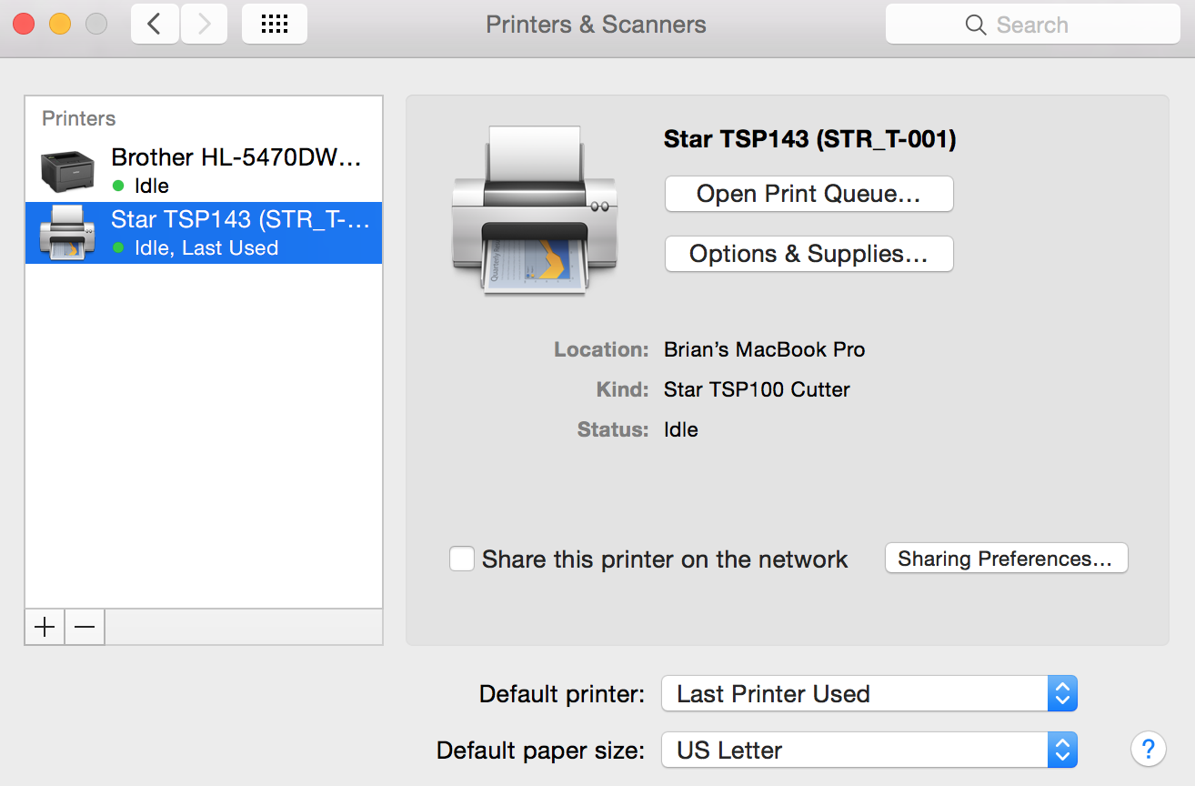 How to install your Star TSP 143 USB Printer on Mac OS X