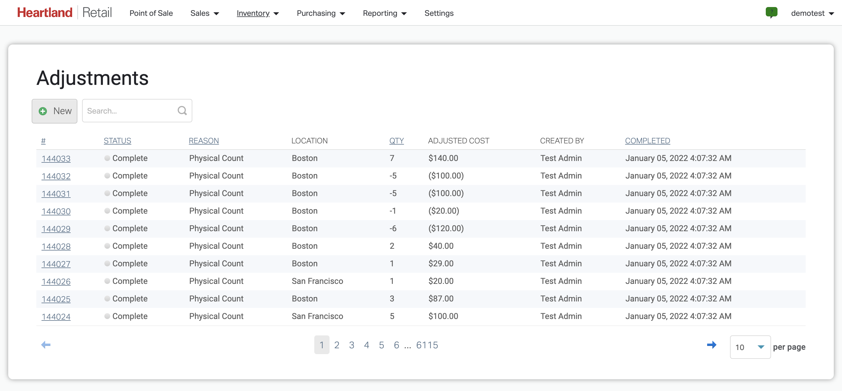 Creating Multiple Inventory Adjustments