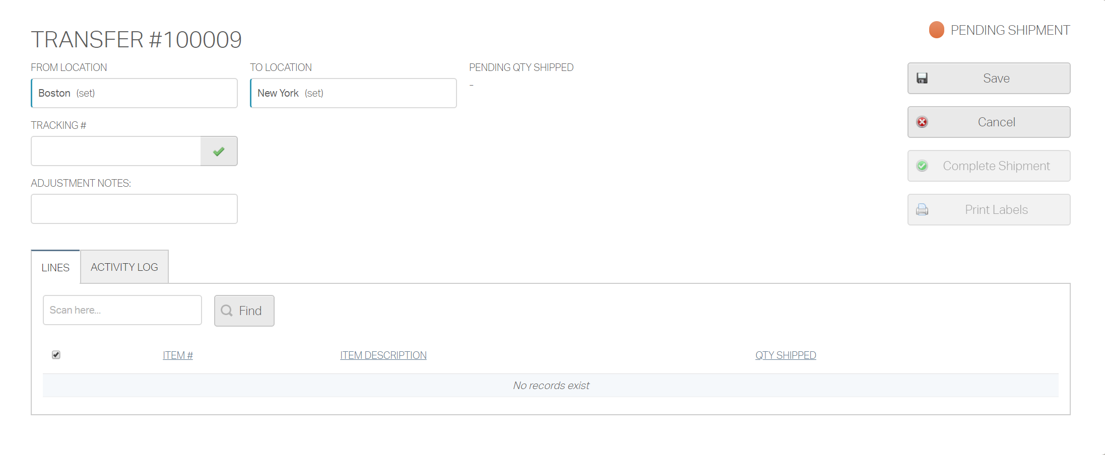 Creating Transfer Requests